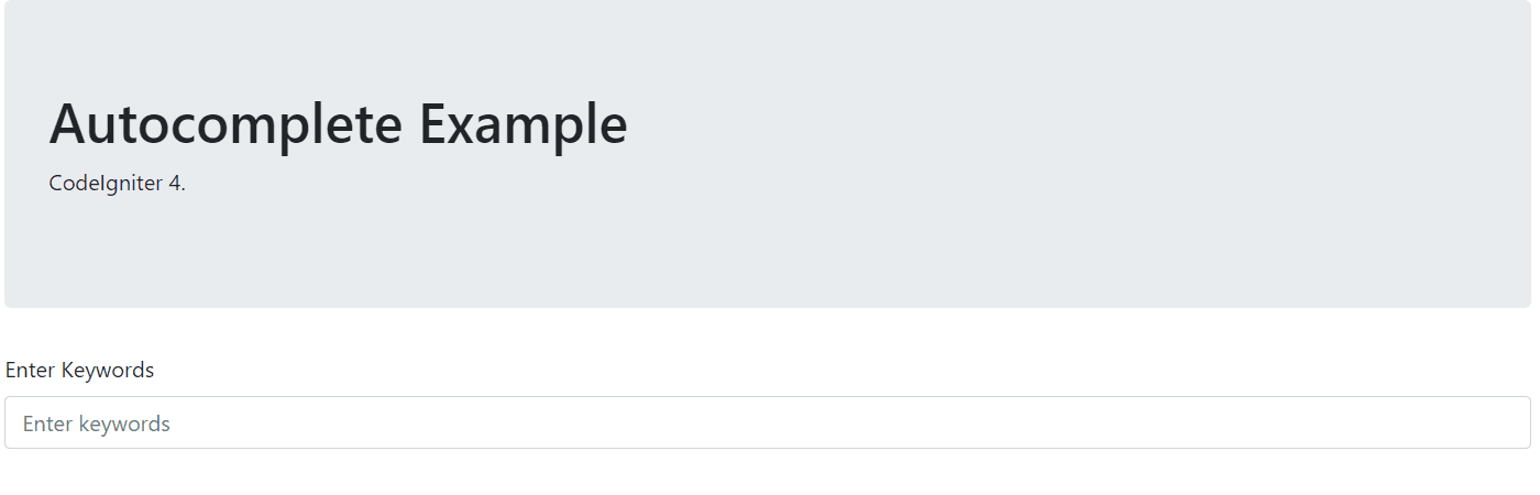 CodeIgniter4 - autocomplete Example - Infovistar CodeIgniter4 - autocomplete Example - Infovistar